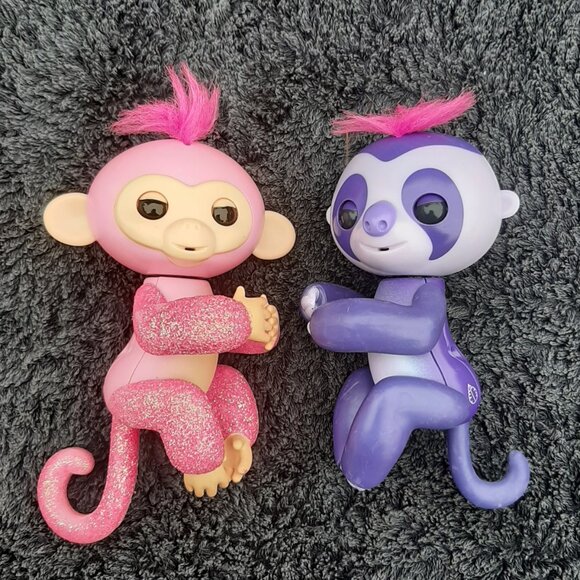 Wowwee | Toys | Wowwee Fingerlings Pink Sparkle Monkey Purple Sloth ...